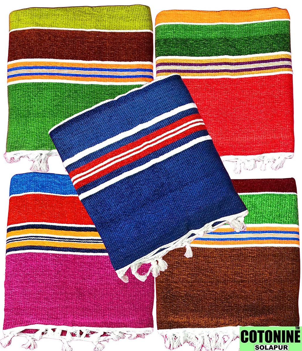 Solapuri Satranji / Cotton spread sheet Single size : Velvet finish mu ...