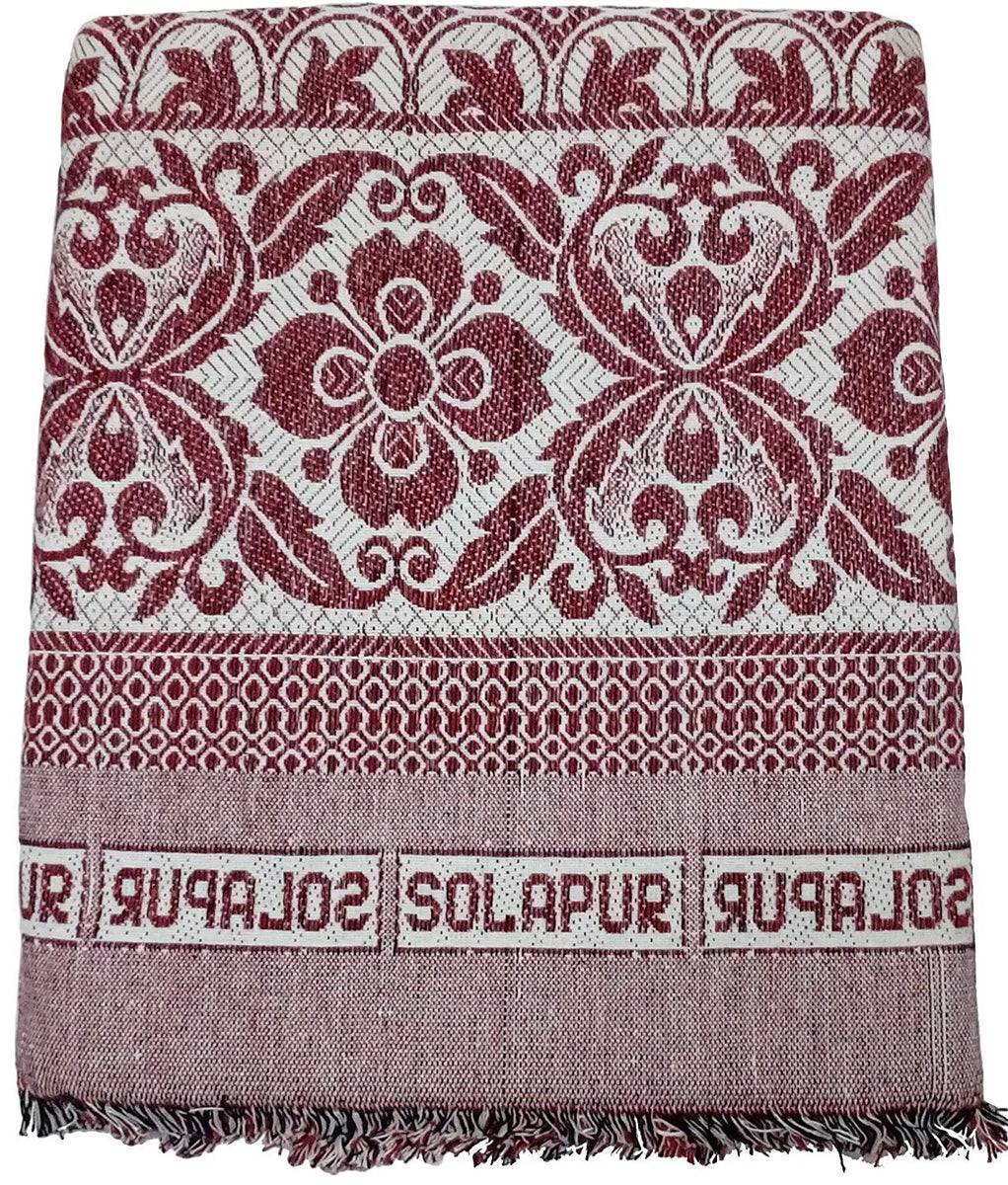 Solapuri Chadar / Single Size Cotton Blanket, Daily use : Red – Cotonine